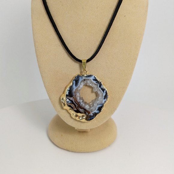 Jewelry | Geode Necklace Gemstone Jewelry Gift Idea Grounding Stone ...